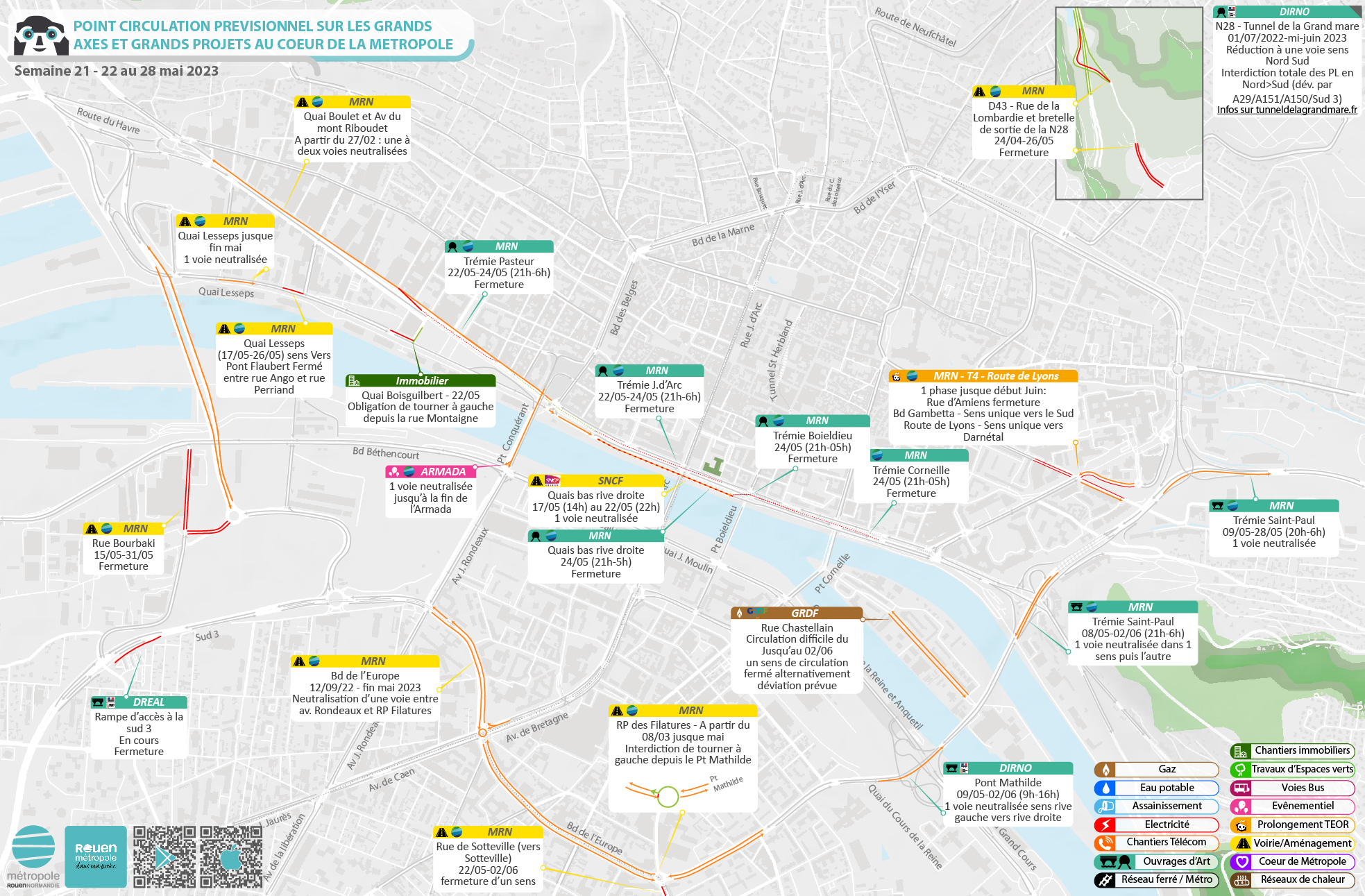 TRAVAUX DE VOIRIE VOIE BUS RUE D'ELBEUF - ROUEN (entre rue Dufay et bd ...
